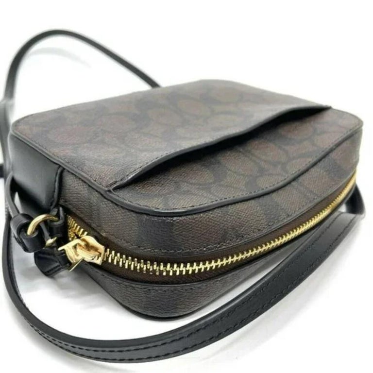 NEW Coach Dark Brown Mini Camera Bag Monogram Signature Canvas ...