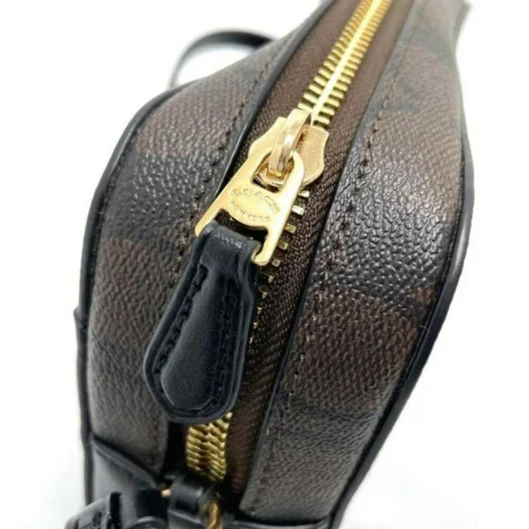 NEW Coach Dark Brown Mini Camera Bag Monogram Signature Canvas ...