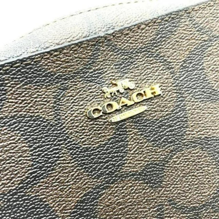 NEW Coach Dark Brown Mini Camera Bag Monogram Signature Canvas ...