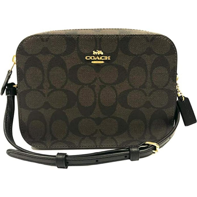 NEW Coach Dark Brown Mini Camera Bag Monogram Signature Canvas ...