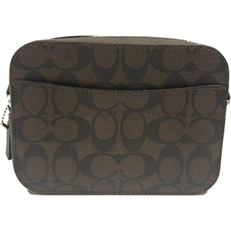 NEW Coach Dark Brown Mini Camera Bag Monogram Signature Canvas ...