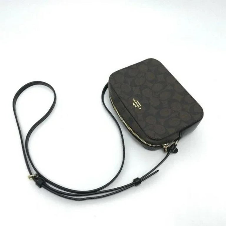 NEW Coach Dark Brown Mini Camera Bag Monogram Signature Canvas ...