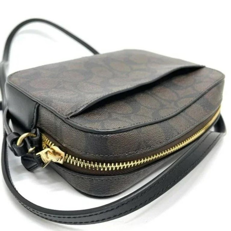 NEW Coach Dark Brown Mini Camera Bag Monogram Signature Canvas ...