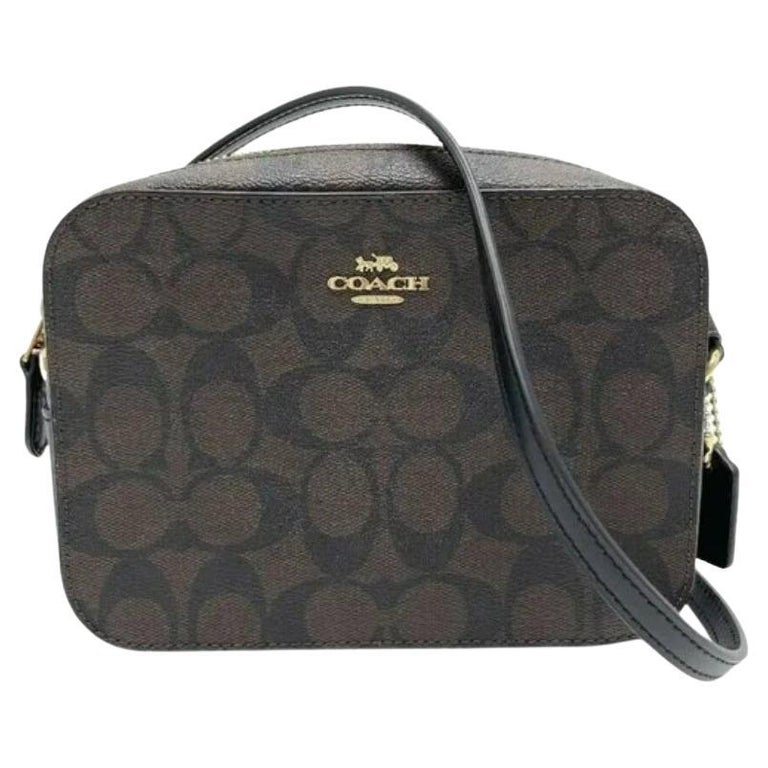 NEW Coach Dark Brown Mini Camera Bag Monogram Signature Canvas ...