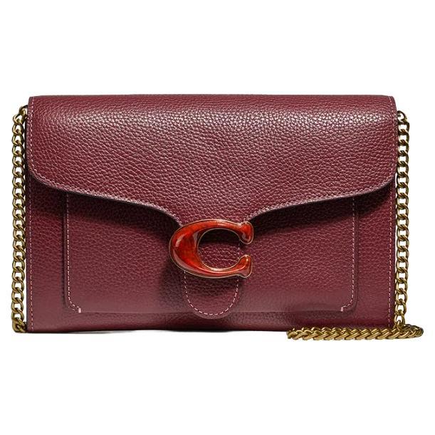 NEW Coach Red Tabby Chain Leather Clutch Crossbody Bag For Sale at ...
