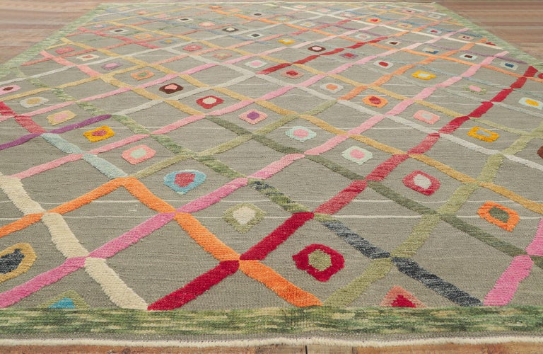 New Colorful High-Low Textured Rug For Sale at 1stDibs