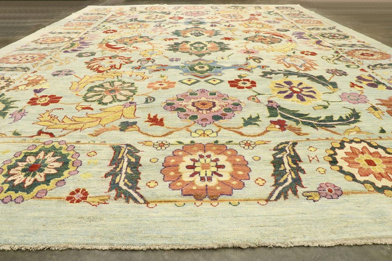 New Colorful Turkish Oushak Rug with Modern Contemporary Style at 1stDibs
