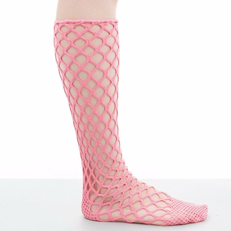 new COMME DES GARCONS light pink mesh fishnet socks hosiery at 1stDibs