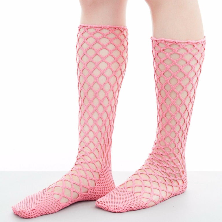 new COMME DES GARCONS light pink mesh fishnet socks hosiery at 1stDibs