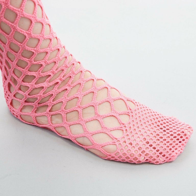 new COMME DES GARCONS light pink mesh fishnet socks hosiery at 1stDibs