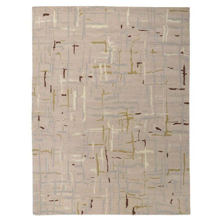 New Contemporary Abstract High-Low Textured Rug For Sale at 1stDibs