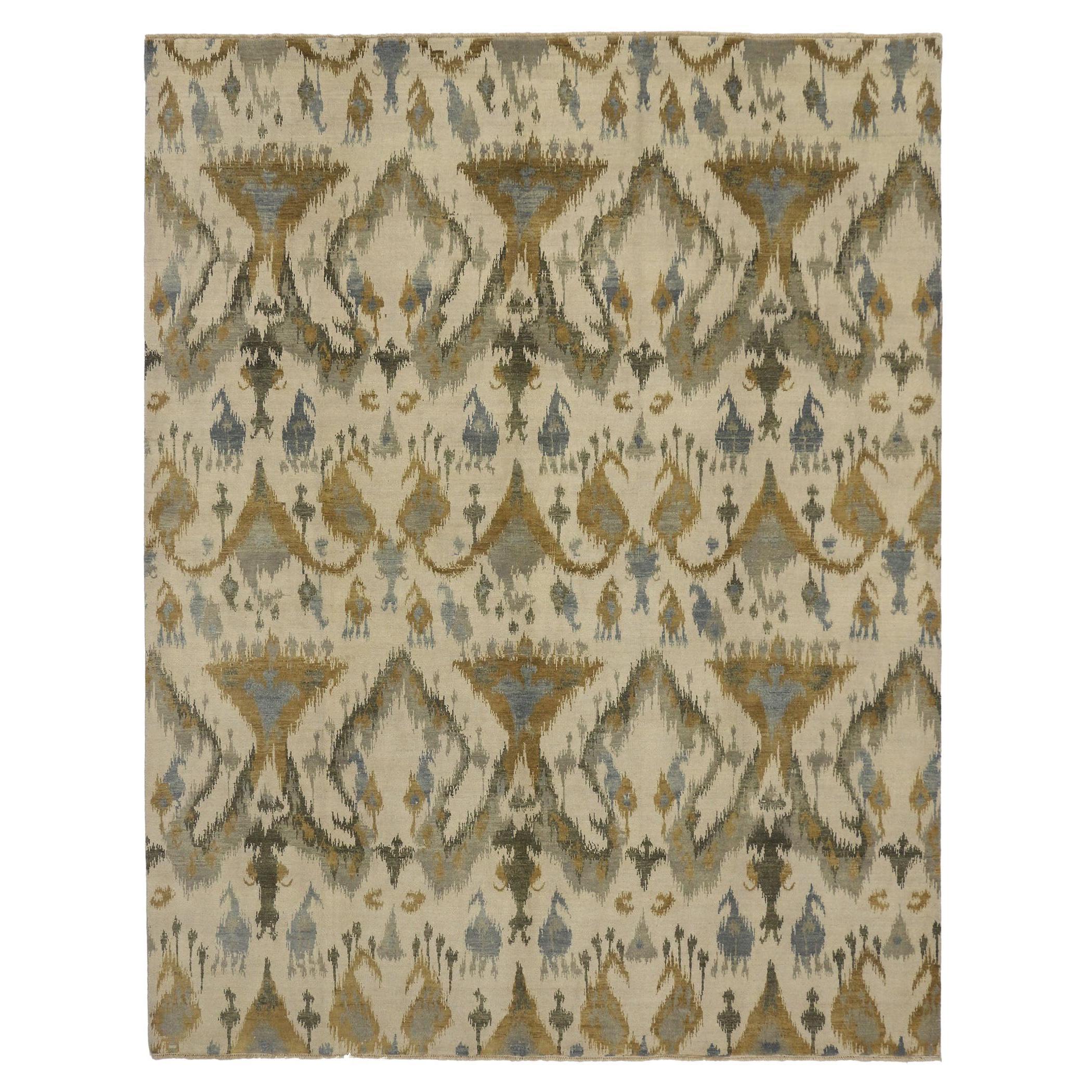 Schumacher Abstract Ikat 9' x 12' I/O Rug In Stone For Sale at 1stDibs