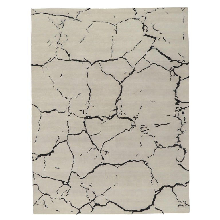 New Contemporary Abstract Rug with Metamorphic Biophilic Design For ...