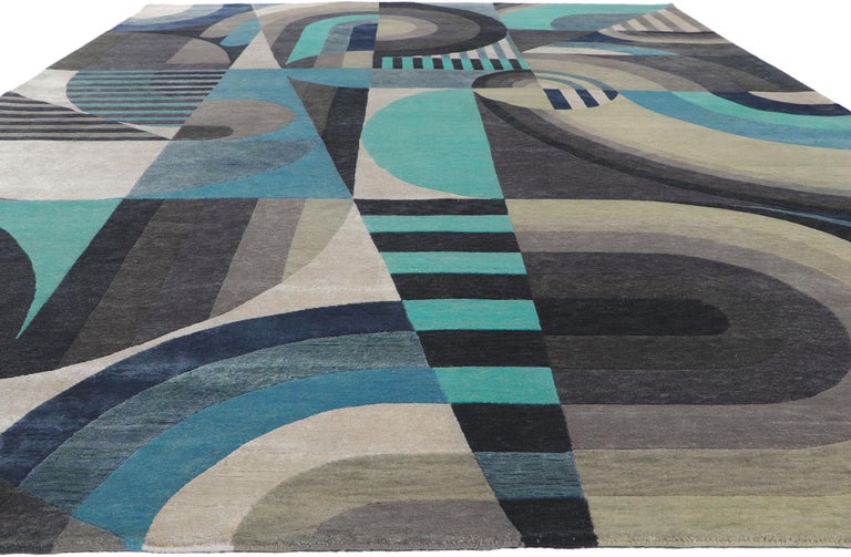 New Contemporary Abstract Rug with Orphism Style Inspired by Sonia ...