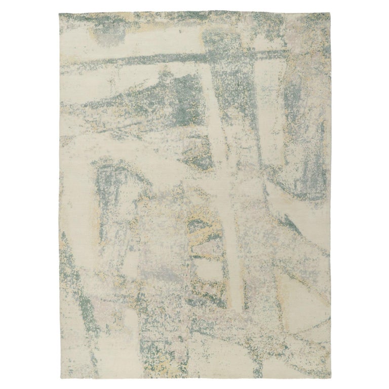 New Contemporary Abstract Wool and Silk Rug For Sale at 1stDibs