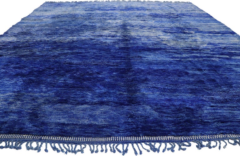 New Contemporary Berber Blue Moroccan Rug with Modern Style For Sale at ...