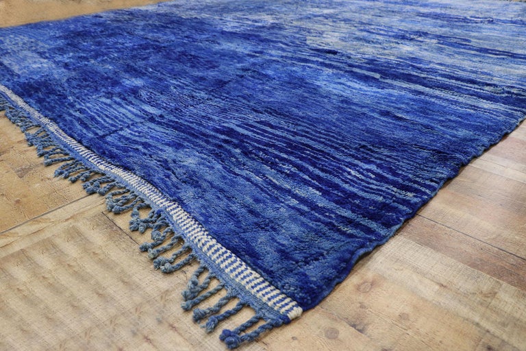 New Contemporary Berber Blue Moroccan Rug with Modern Style For Sale at ...