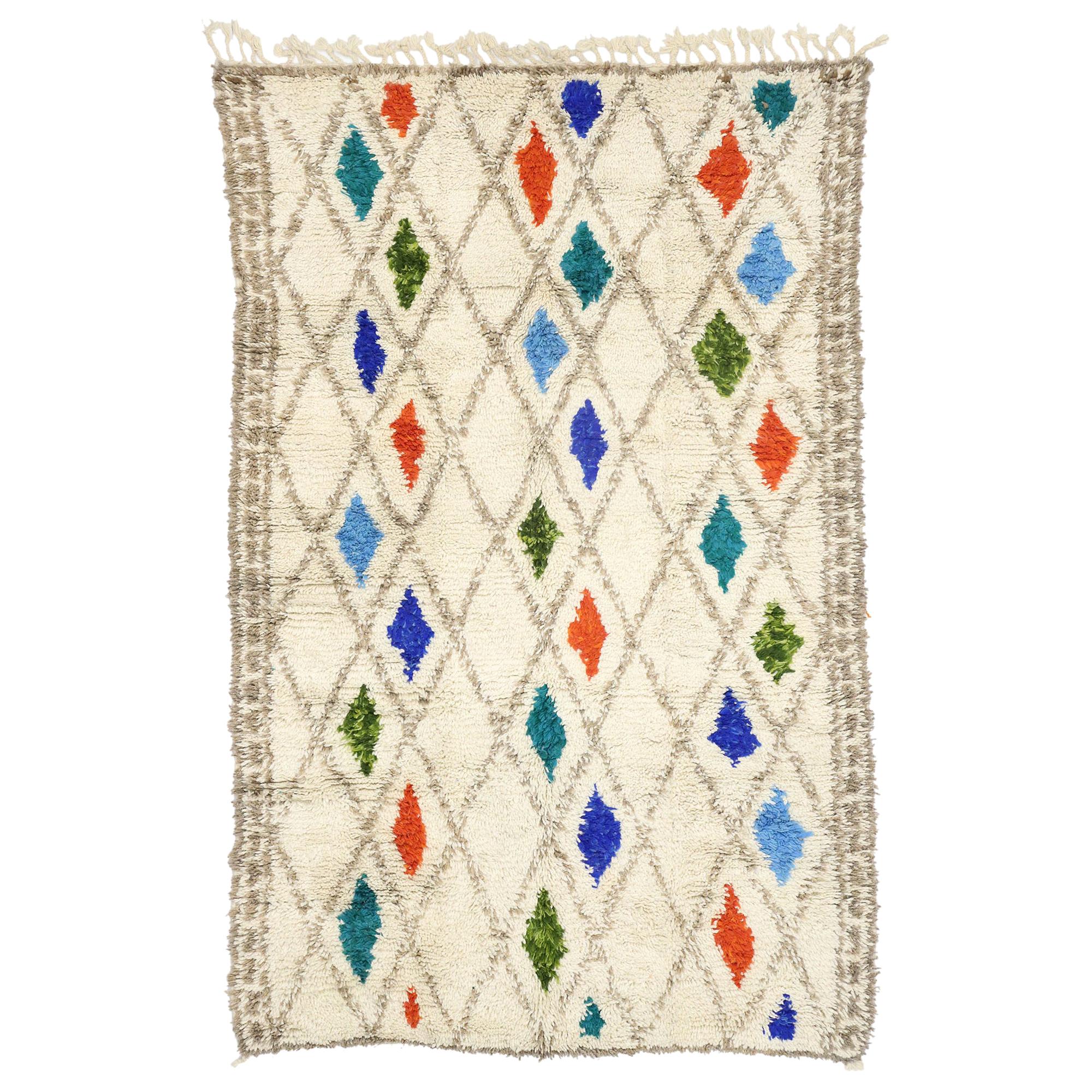 New Contemporary Berber Moroccan Azilal Rug with Cozy Bohemian Tribal ...