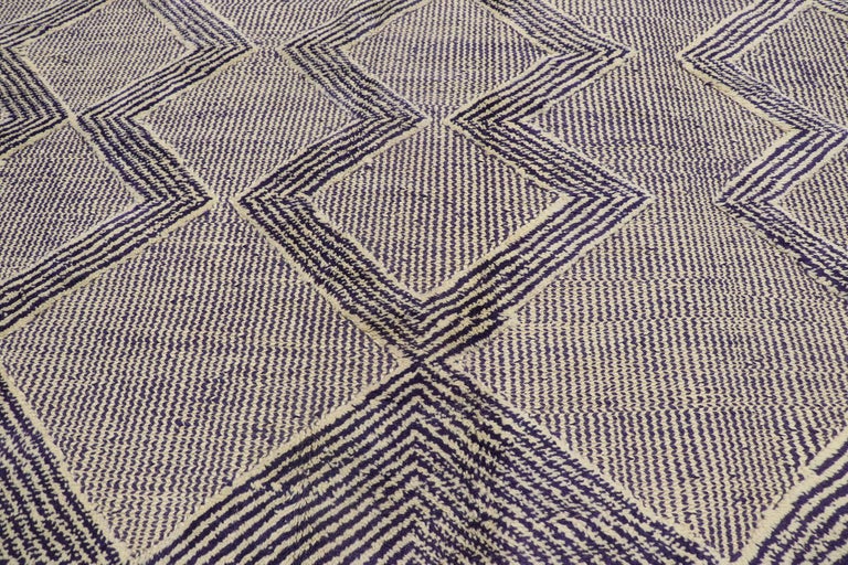 New Contemporary Berber Moroccan Kilim Souf Rug with Bohemian Style For ...