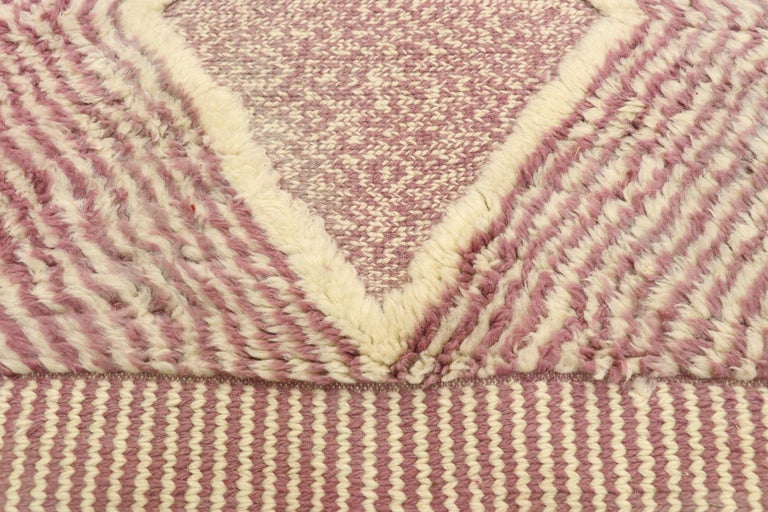 New Contemporary Berber Moroccan Rug with Diamond Pattern and High and ...