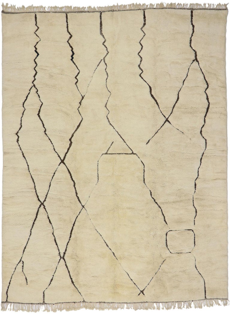 New Contemporary Berber Moroccan Rug with Mid-Century Modern Style For ...