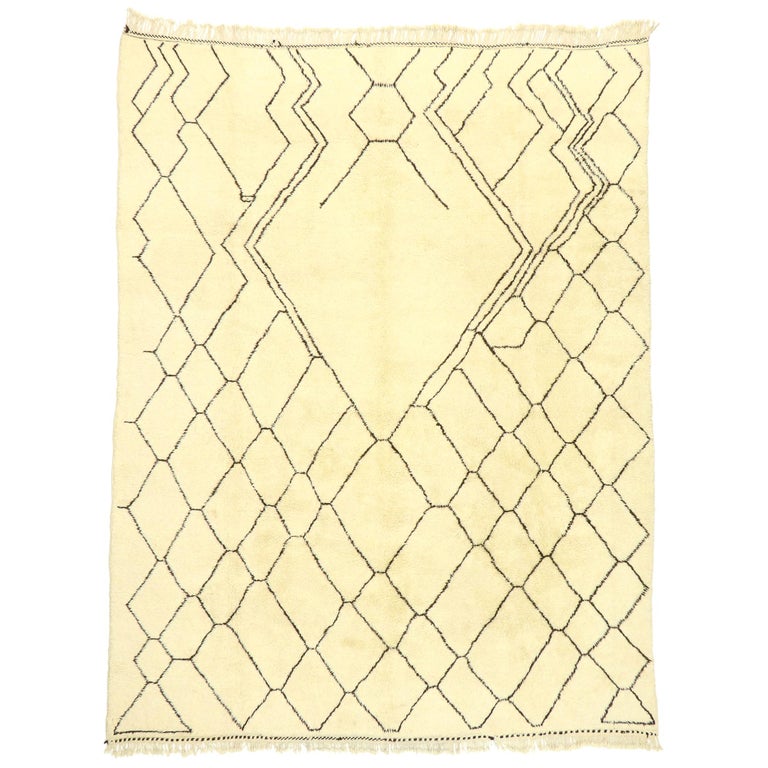 New Contemporary Berber Moroccan Rug with Minimalist Mid-Century Modern ...
