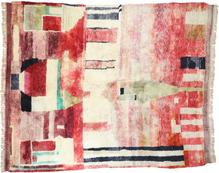 New Contemporary Berber Moroccan Rug with Postmodern Cubism Bauhaus ...