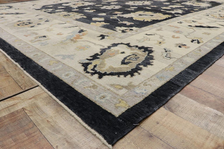 New Contemporary Black Turkish Oushak Rug with Modern Style For Sale at ...