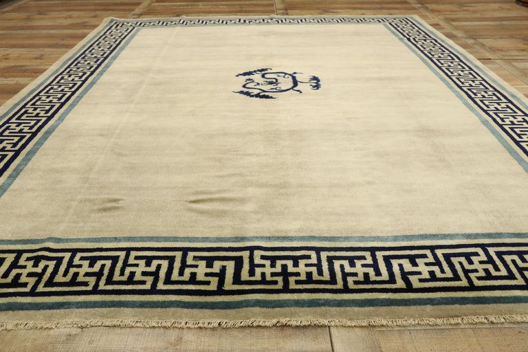 New Contemporary Chinese Area Rug with Modern Qing Style and Greek Key ...