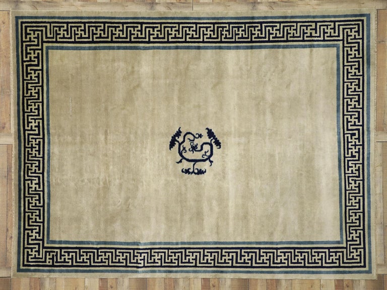 New Contemporary Chinese Area Rug with Modern Qing Style and Greek Key ...