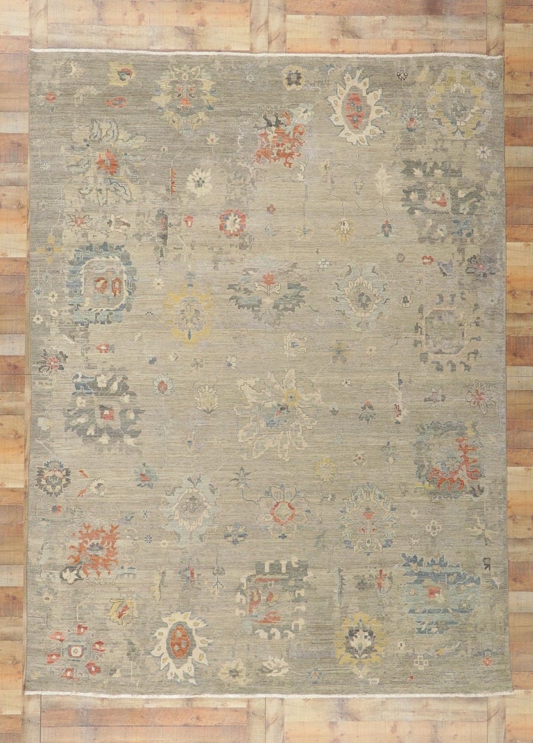 New Contemporary Distressed Rug with Modern Style at 1stDibs