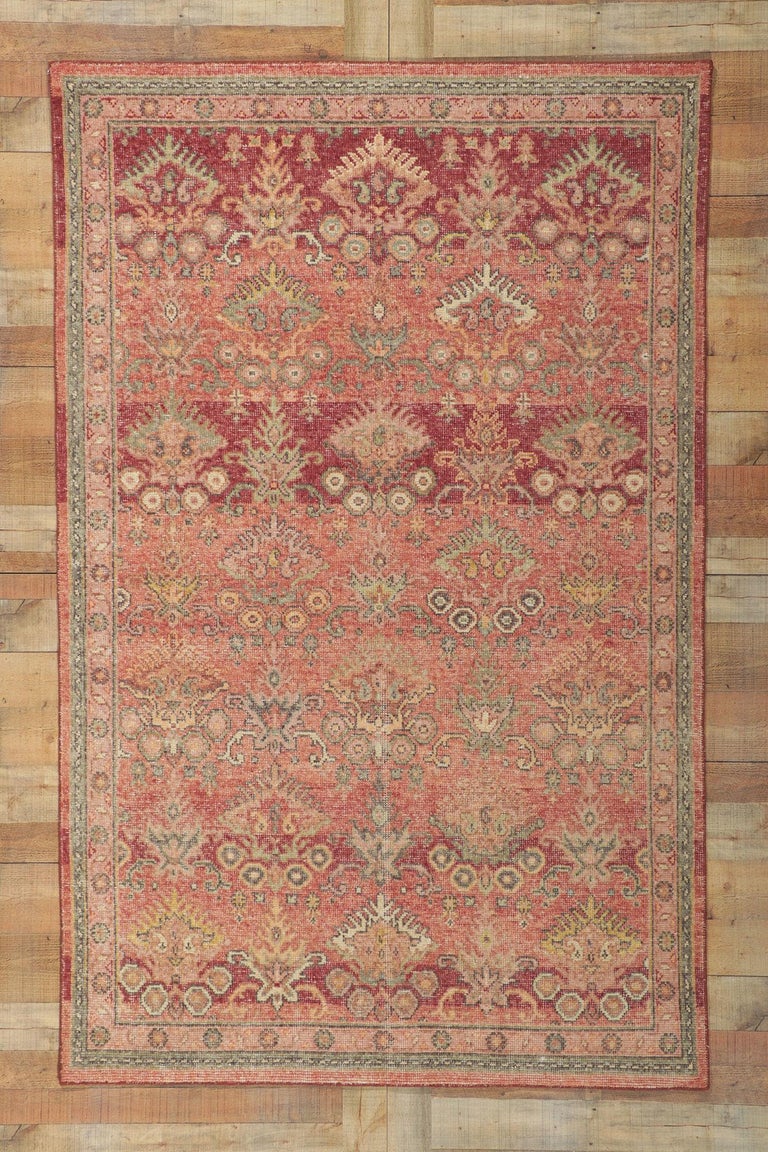 New Contemporary Distressed Rug with Modern Vintage Style For Sale at ...