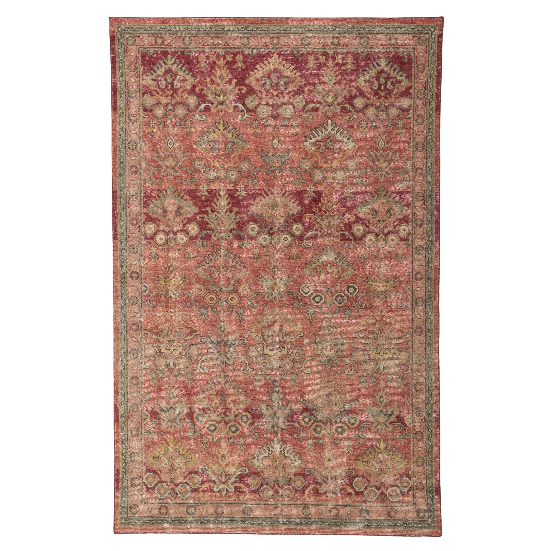 New Vintage-Style Distressed Rug with Rustic Earth-Tone Colors For Sale ...