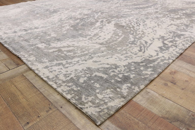 New Contemporary Gray Area Rug with Grunge Art Style For Sale at 1stDibs