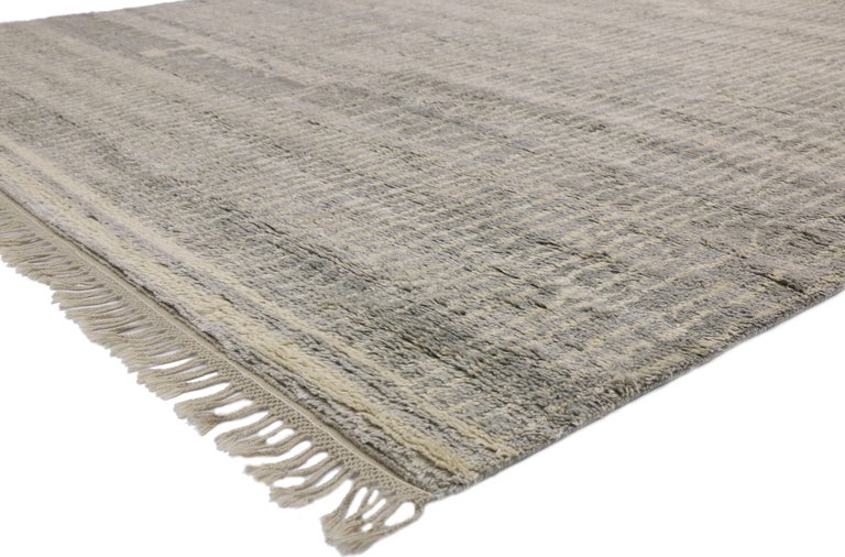 New Contemporary Gray Moroccan Style Rug with Organic Modern Style ...
