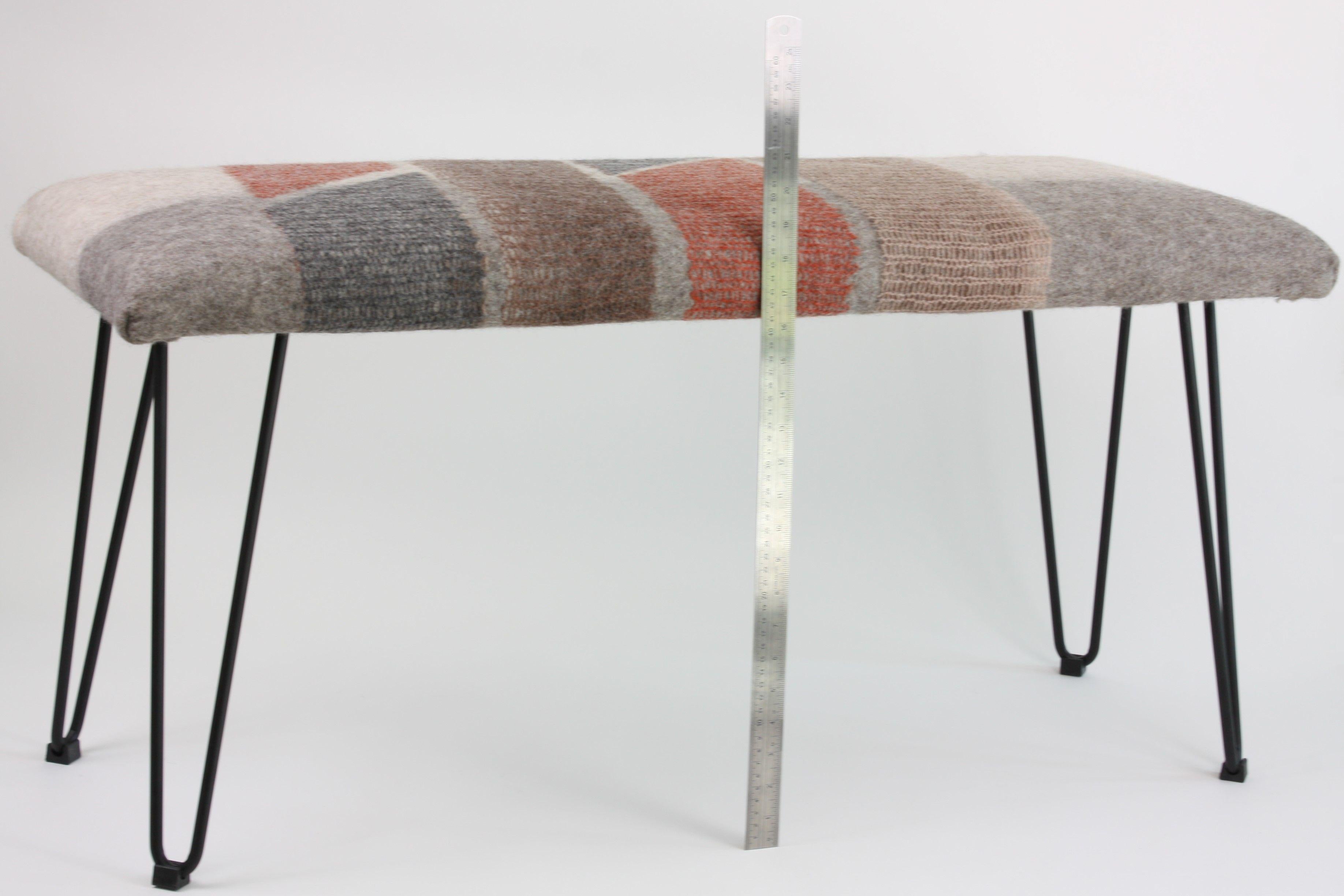 New Contemporary Hand-Felted Wool Bench with 2 Cushions For Sale at ...