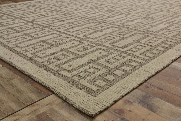New Contemporary High-Low Geometric Area Rug with Modern Style For Sale ...