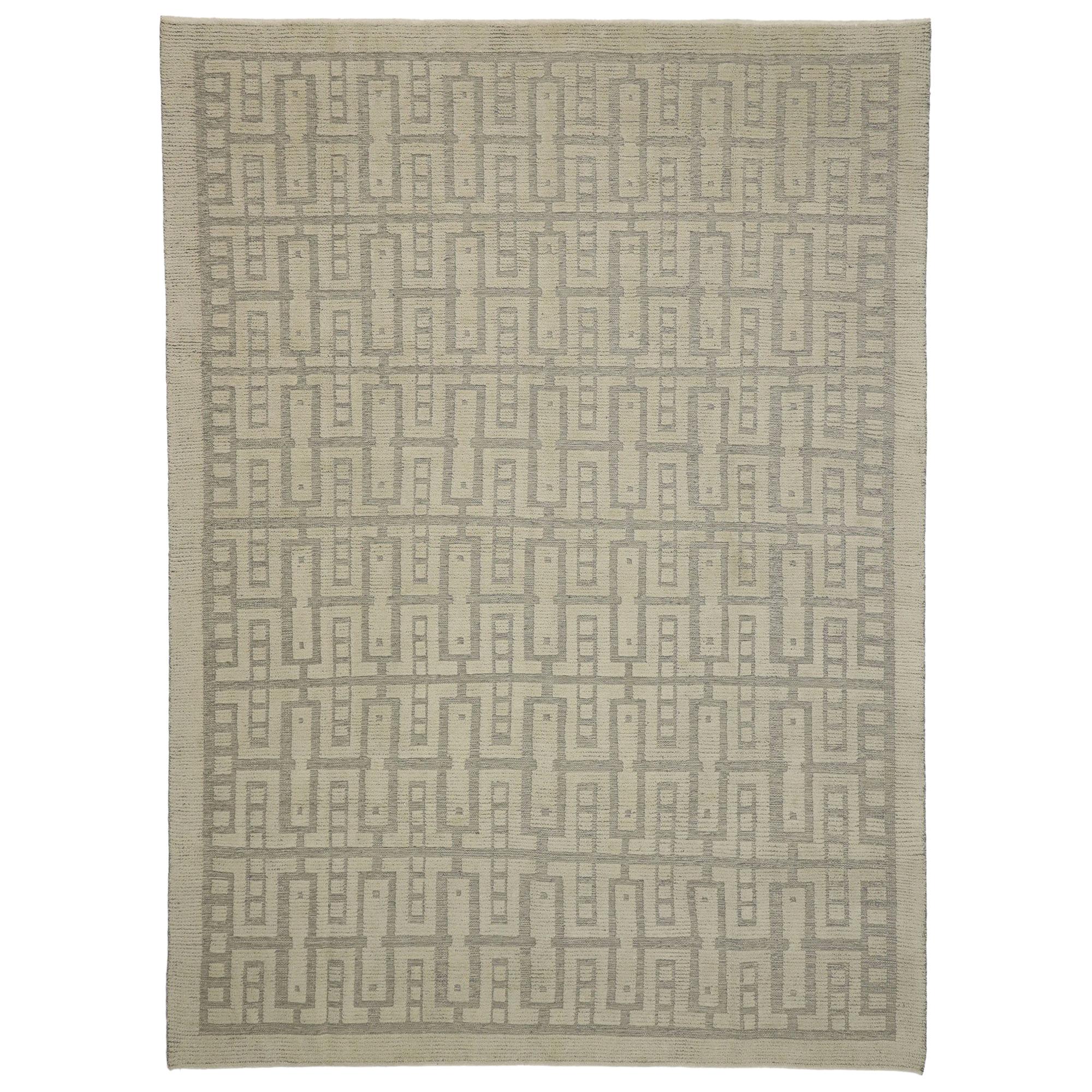 High Low Contemporary Ivory Rug For Sale at 1stDibs