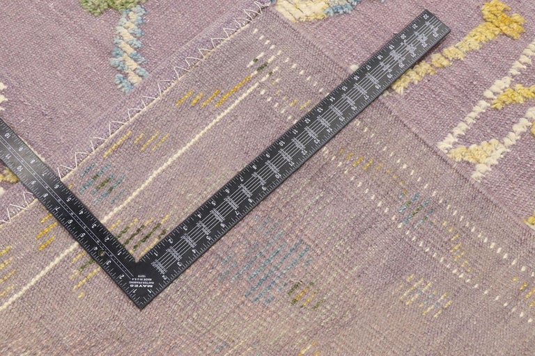 Contemporary Kilim Souf Rug with Oushak Design and Modern Bohemian ...