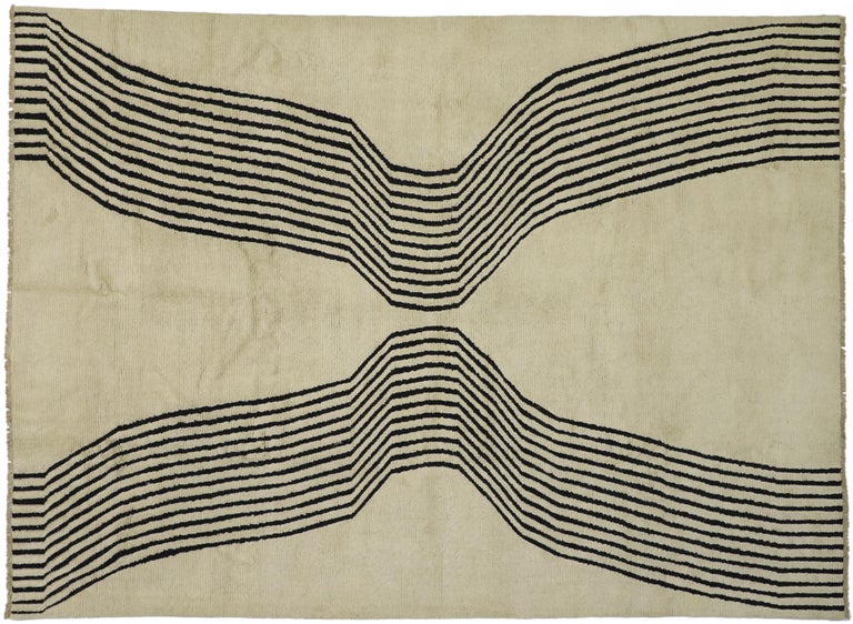 New Contemporary Moroccan Area Rug with Bauhaus and Mid-Century Modern ...