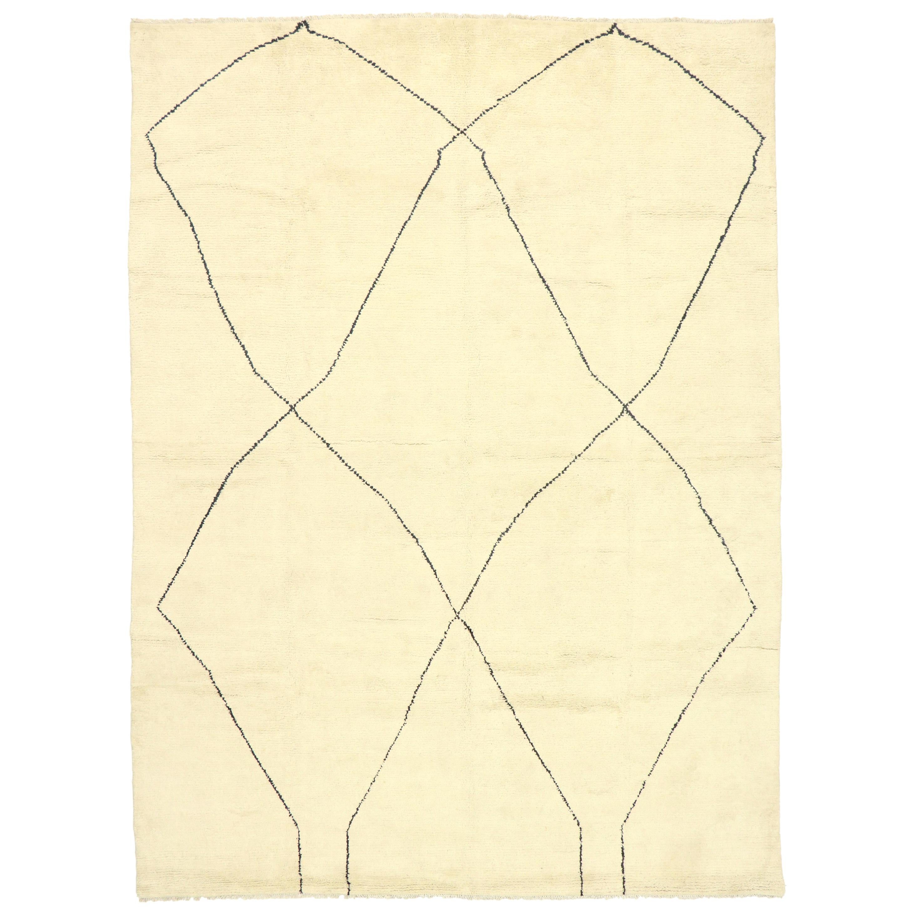 New Contemporary Moroccan Area Rug with Organic Modern Style For Sale ...