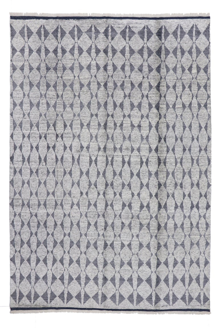 New Contemporary Gray Moroccan Rug For Sale at 1stDibs