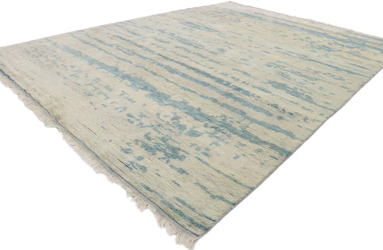 New Contemporary Moroccan Beach Style Rug with Transitional Coastal ...