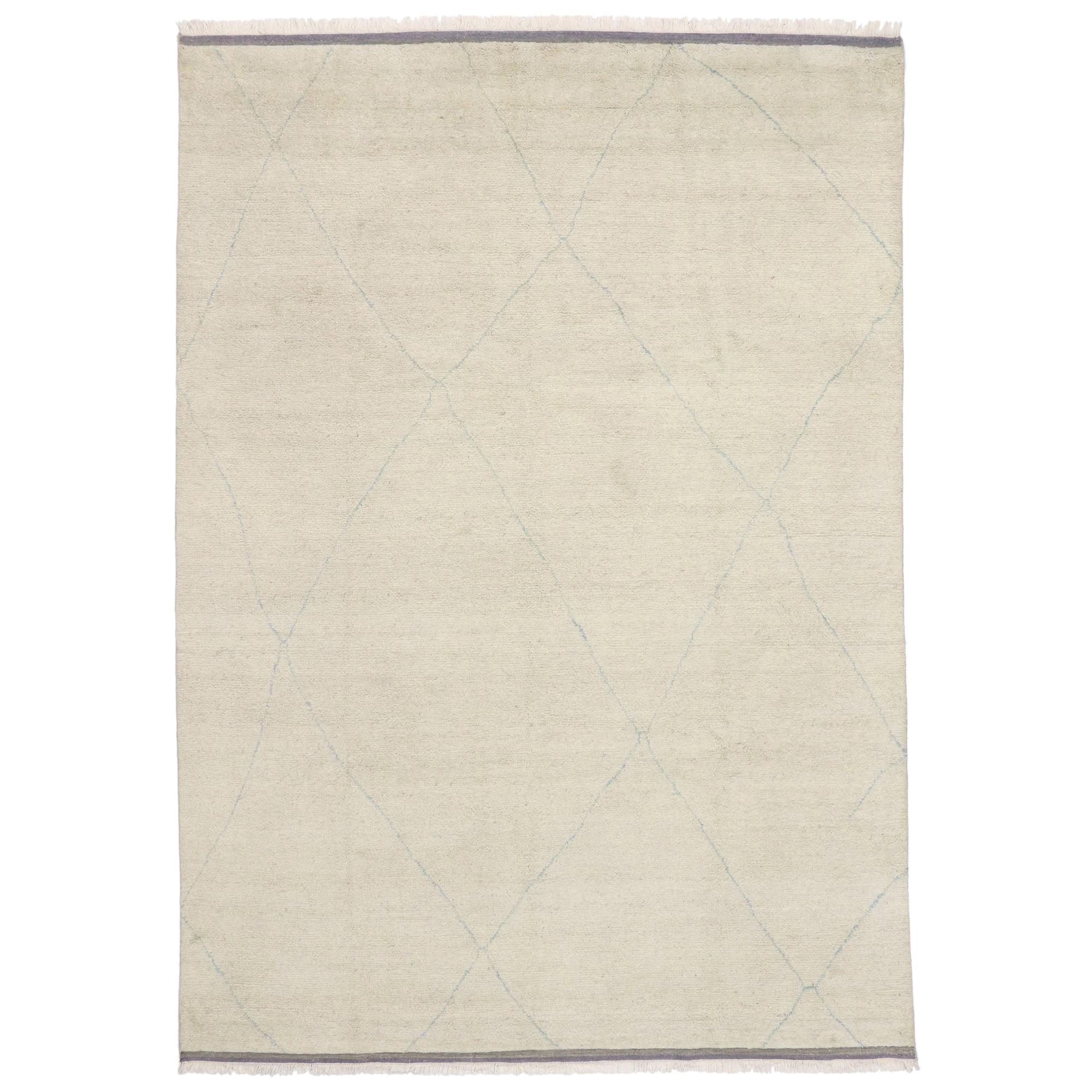 New Contemporary Moroccan Area Rug with Organic Modern Style For Sale ...