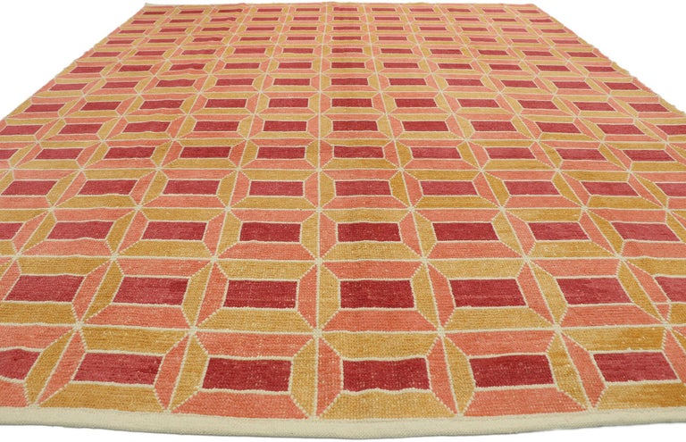 New Contemporary Moroccan Style Rug with Retro Postmodern Cubist ...