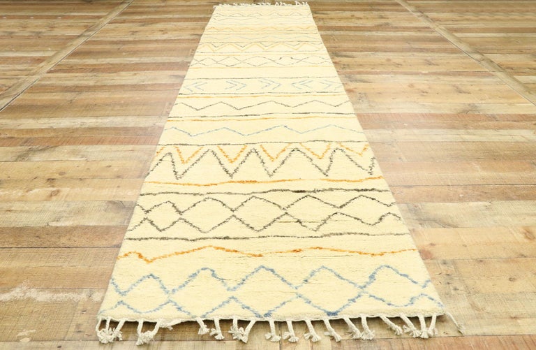 New Contemporary Moroccan Runner with Cozy Boho Chic Tribal Style For ...