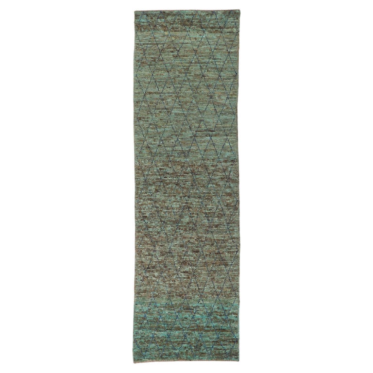 New Contemporary Runner with Modern Bohemian Style For Sale at 1stDibs