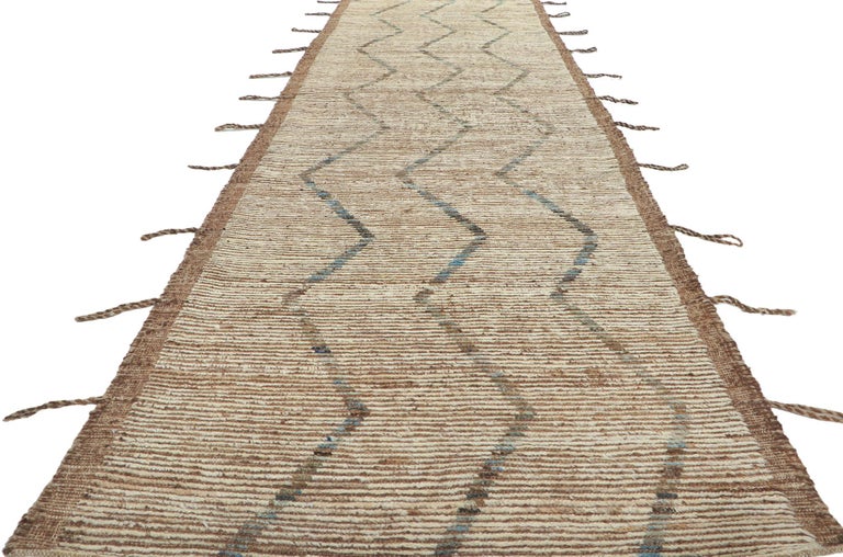 New Contemporary Moroccan Runner with Short Pile For Sale at 1stDibs