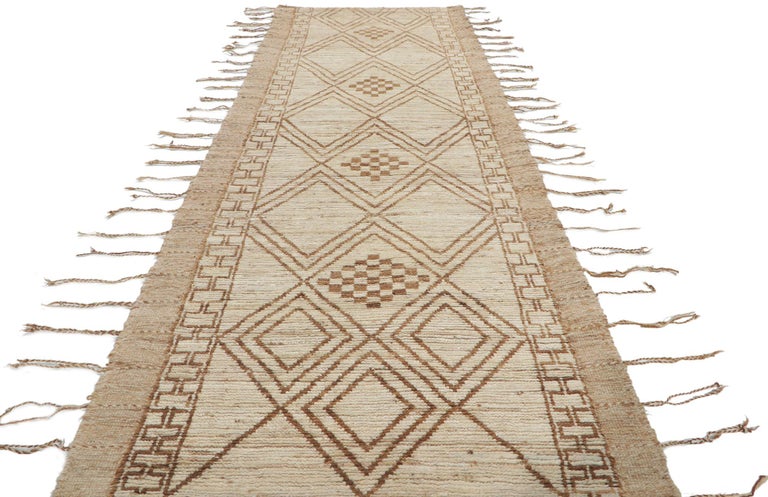 New Contemporary Moroccan Style Runner with Short Pile For Sale at 1stDibs
