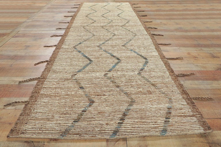New Contemporary Moroccan Runner with Short Pile For Sale at 1stDibs